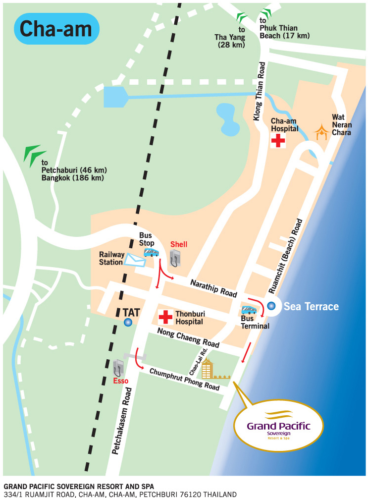 Map of Grand Pacific Cha-am, แกรนด์ แปซิฟิก ชะอำ